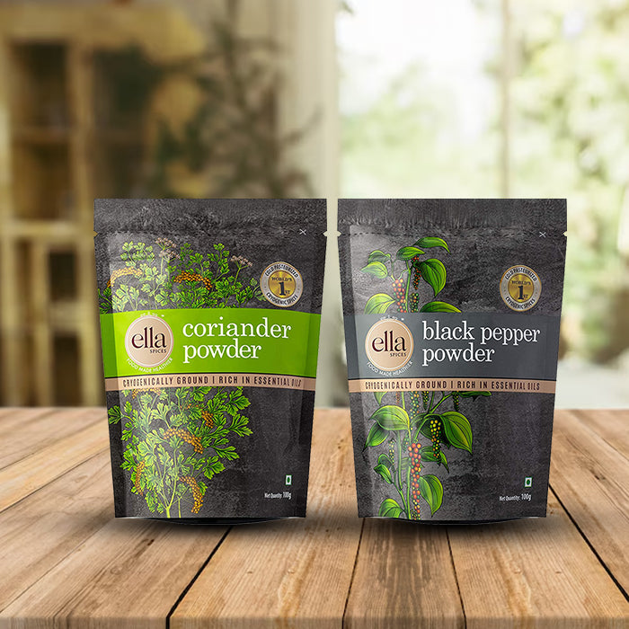 Ella Foods Coriander and Black Pepper Powder Combo | 100 grams each ...